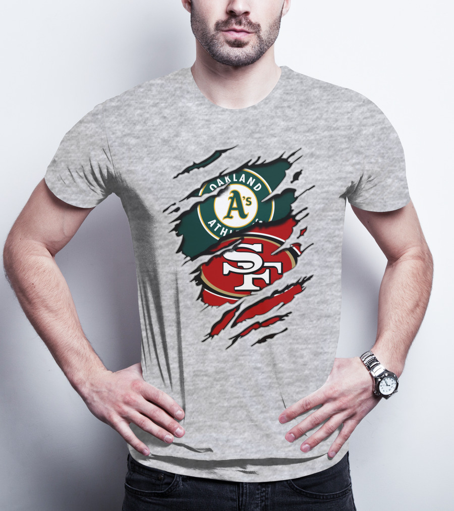 Oakland Athletics And San Francisco 49ers Logo Mashup T-Shirt
