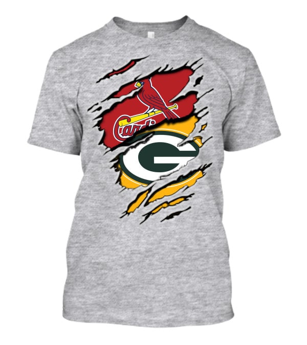 Packers Cardinals Logo Rip T-Shirt