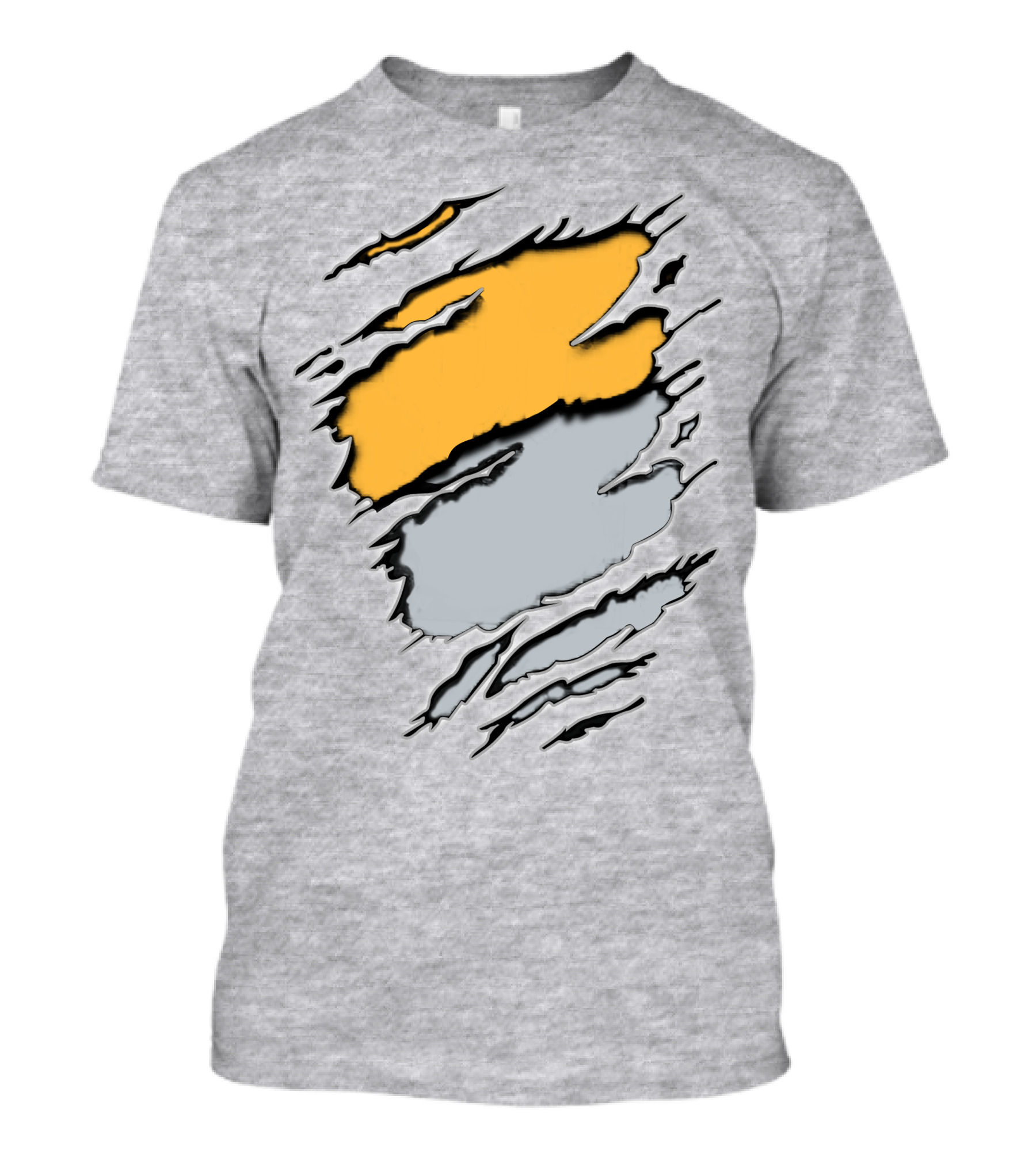 Raiders Athletics Gray And Gold Torn Texture T-Shirt