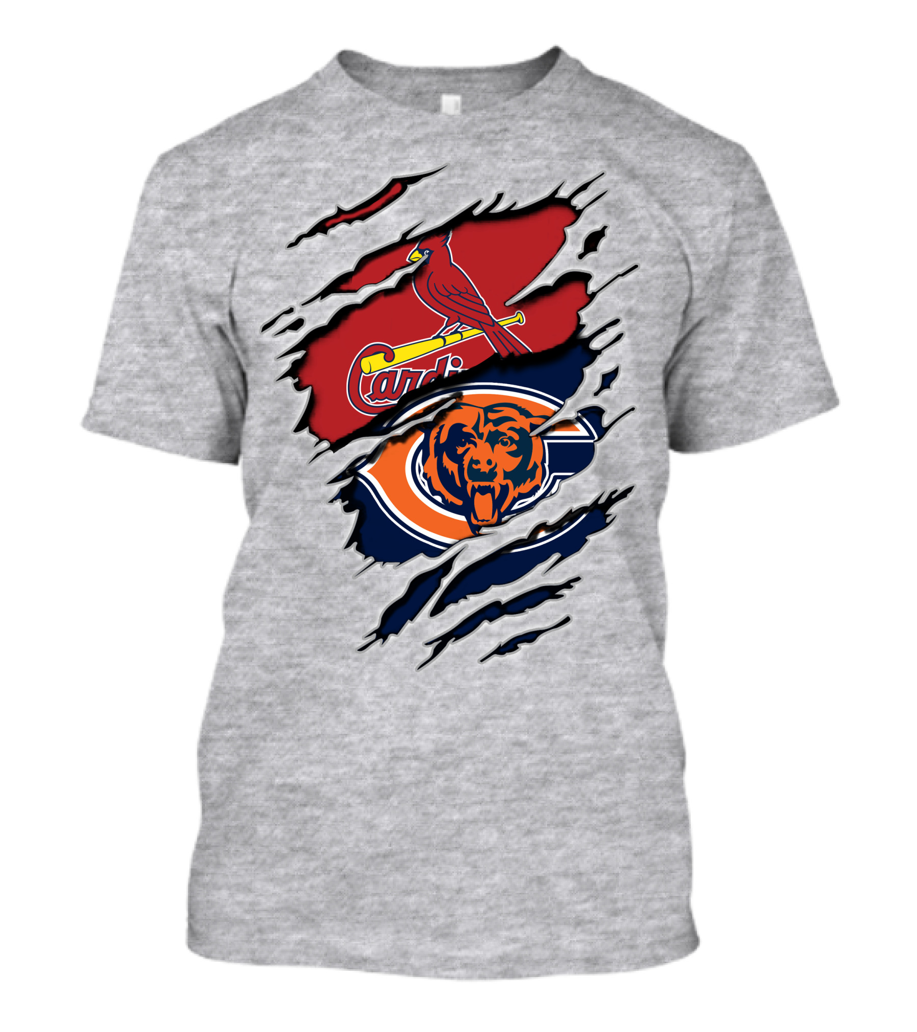 Chicago Bears St. Louis Cardinals Claw Logos T-Shirt
