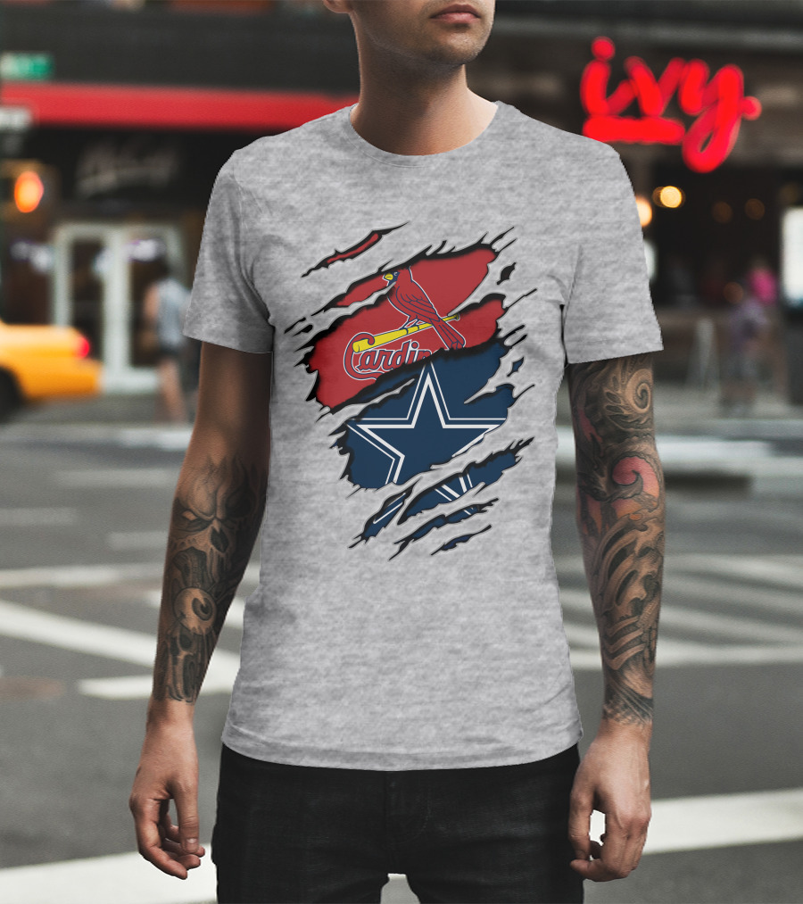Cardinals Cowboys Logo Mashup T-Shirt