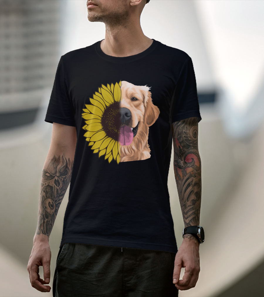 Golden Retriever Sunflower Fusion T-Shirt