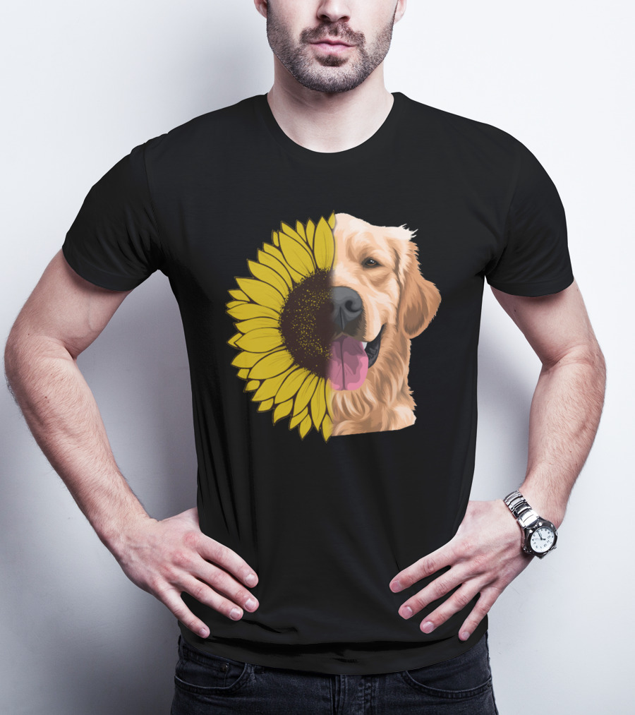 Golden Retriever Sunflower Fusion T-Shirt