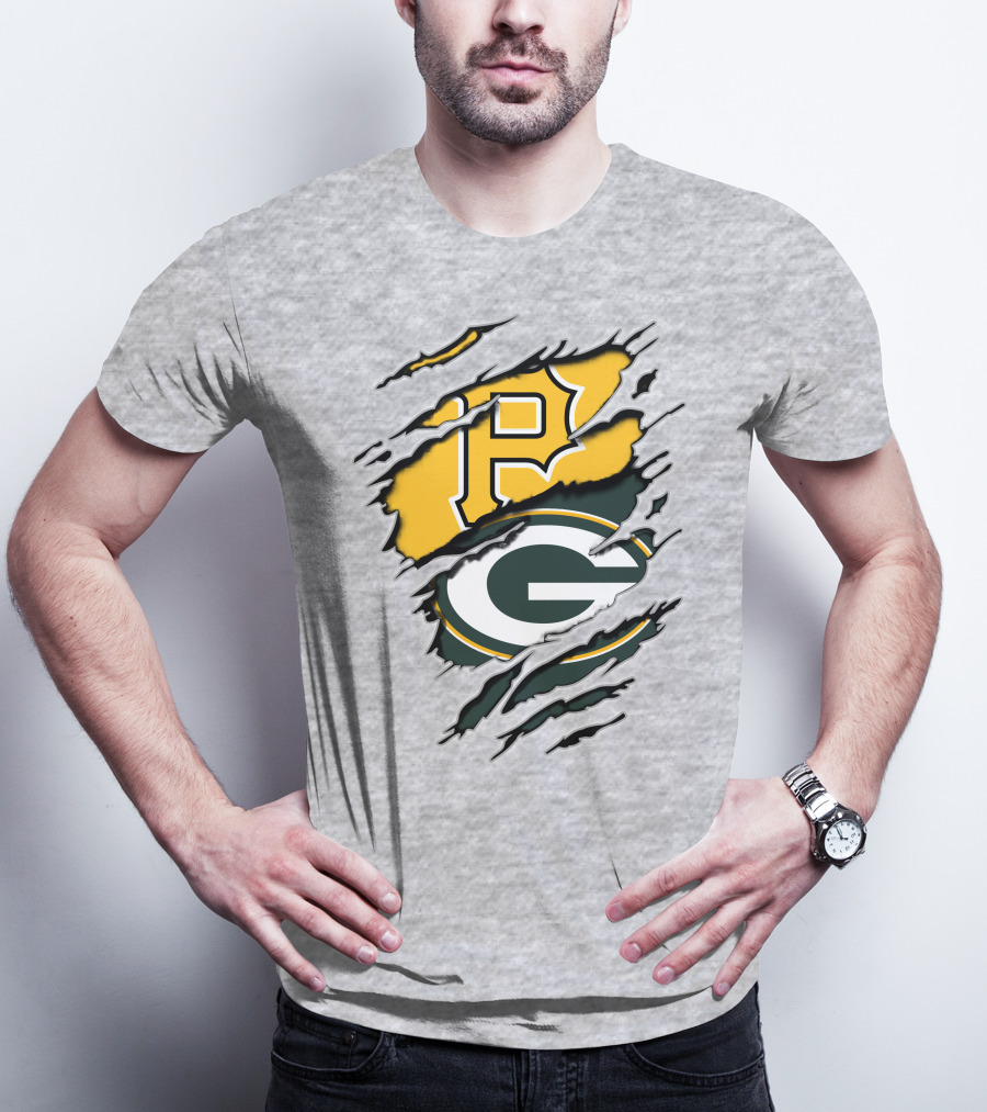 Pirates And Packers Dual Logo Mashup T-Shirt