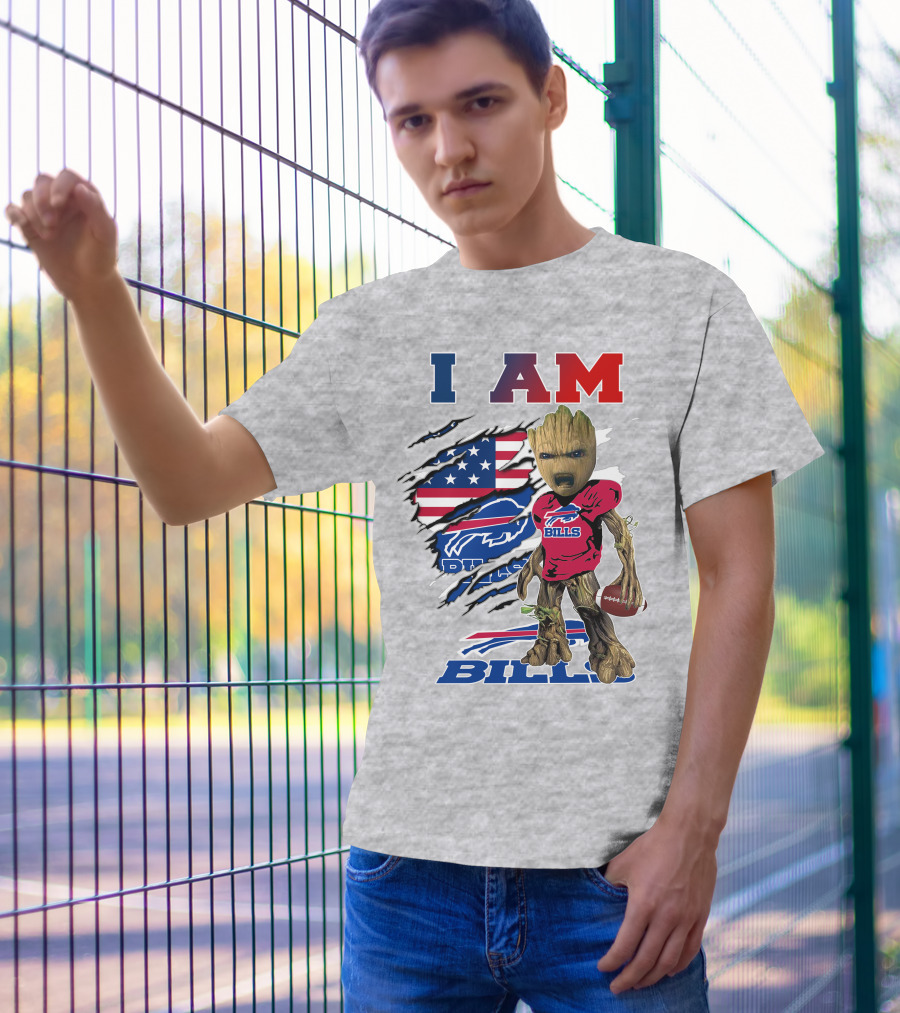 I Am Bills Buffalo Football Groot Usa Flag T-Shirt