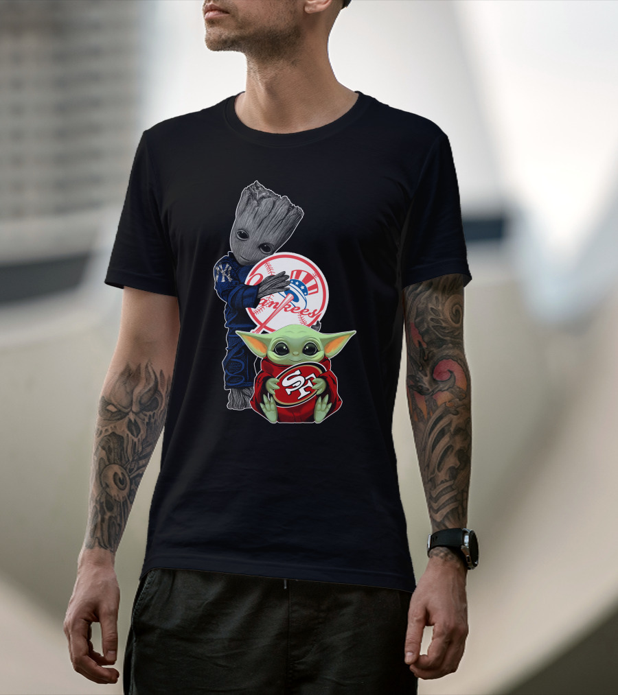Baby Yoda 49ers Yankees Basketballogether T-Shirt