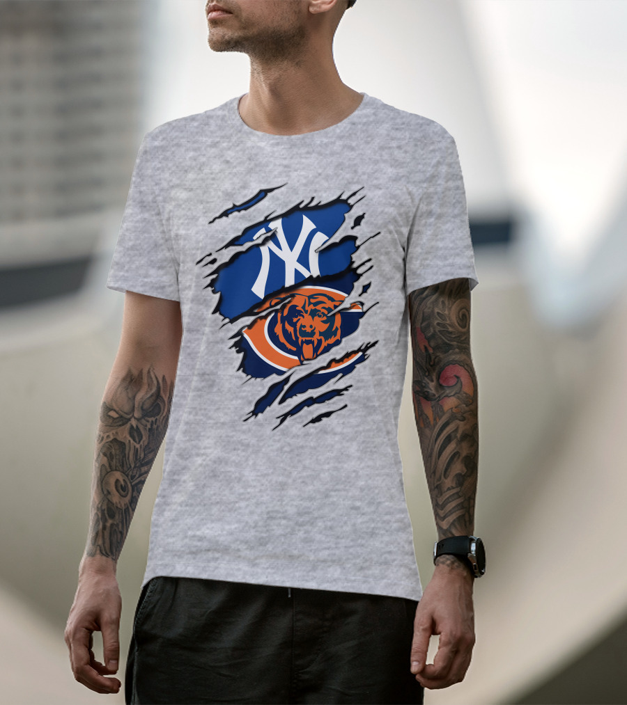 Chicago Bears New York Yankees Mashup T-Shirt