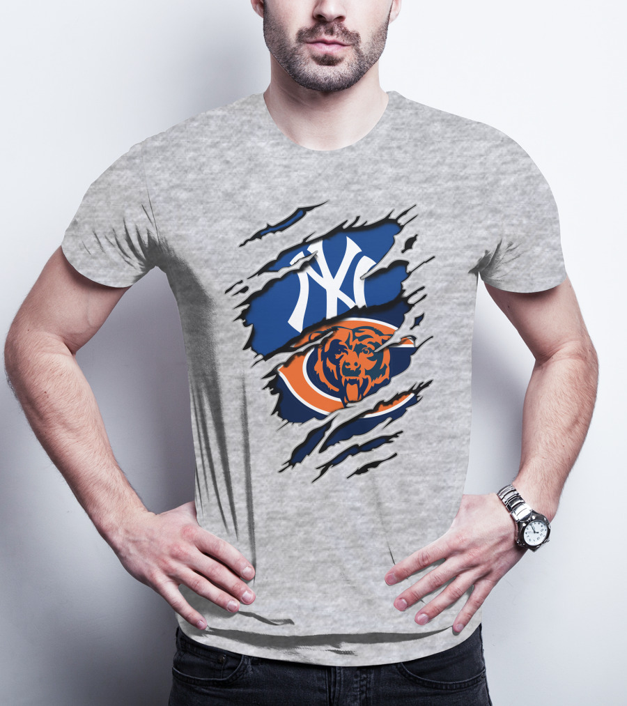 Chicago Bears New York Yankees Mashup T-Shirt
