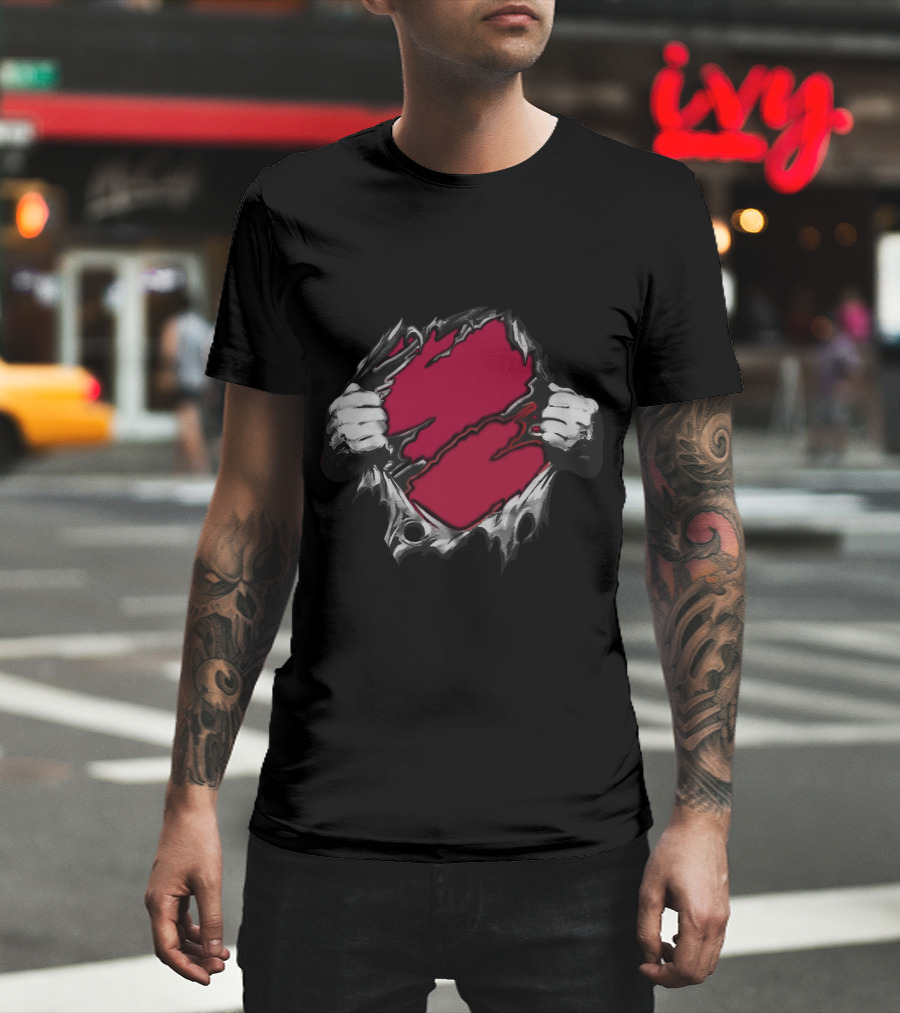 Bama Crimson Ripped Superhero T-Shirt