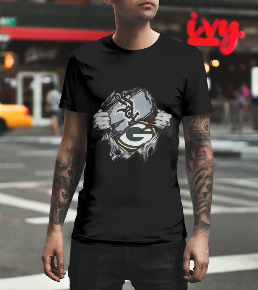 Whitesox Packers Tear-Away Logo Fusion T-Shirt