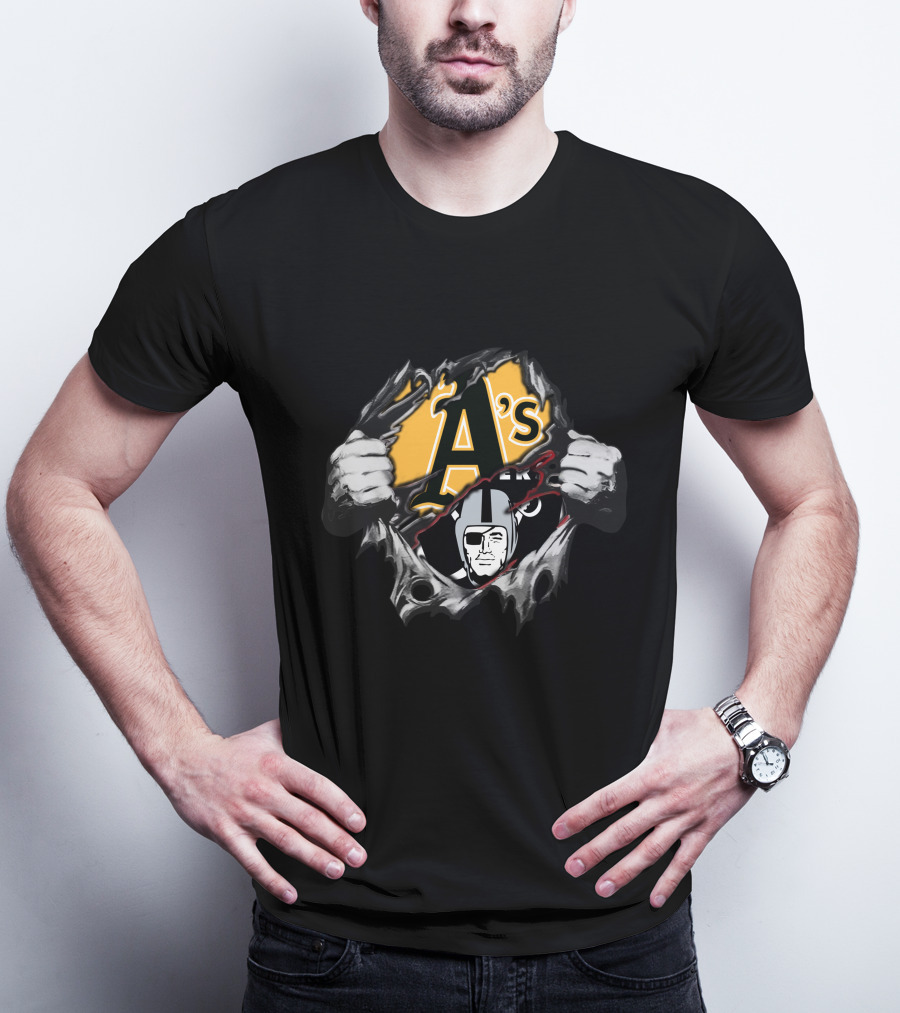 Raiders A's Fans Gear With Iconic Logos T-Shirt