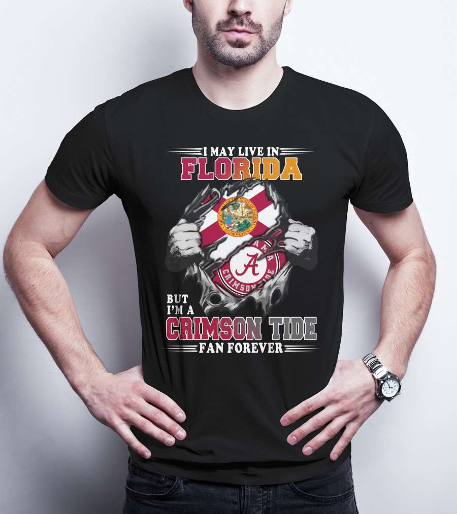 Florida Residency Crimson Tide Fan Forever Alabama Football Loyalty T-Shirt