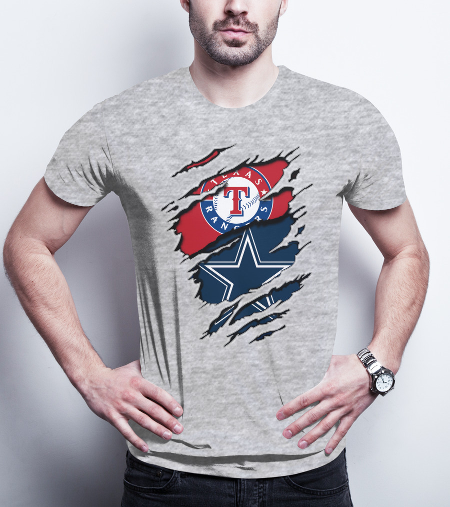 Texas Rangers Dallas Cowboys Logo Mashup T-Shirt