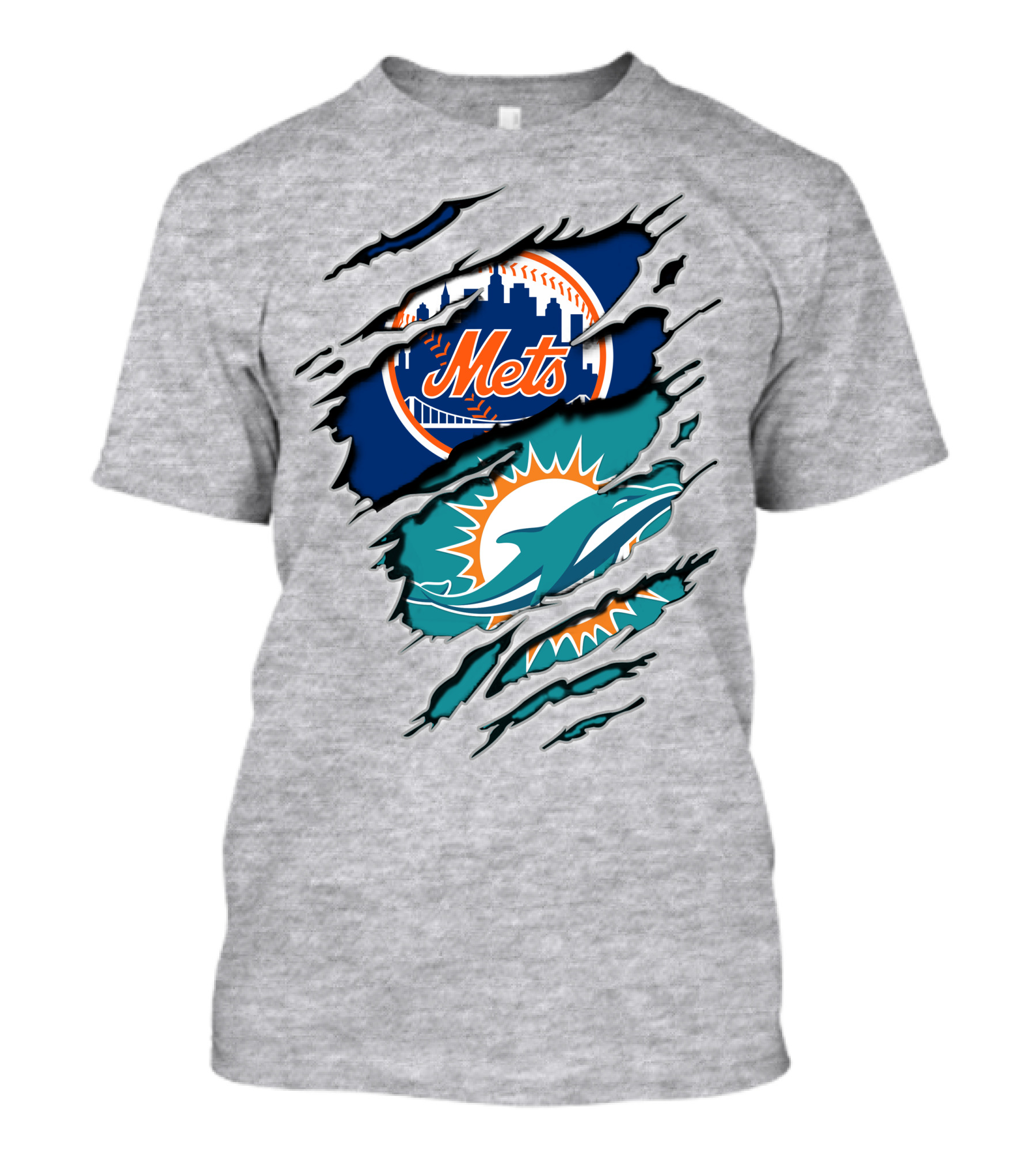Mets Dolphins Crossover Sports Fan T-Shirt