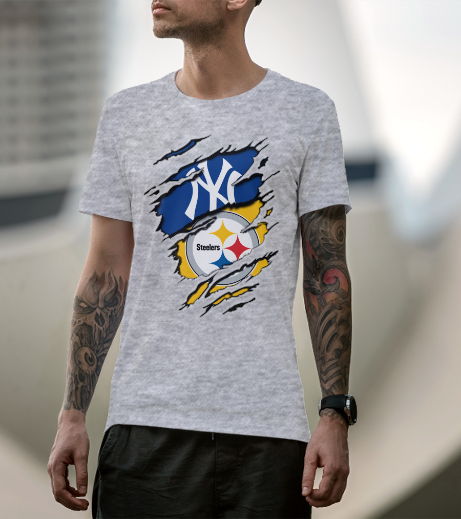 Steelers Yankees Torn Layered T-Shirt