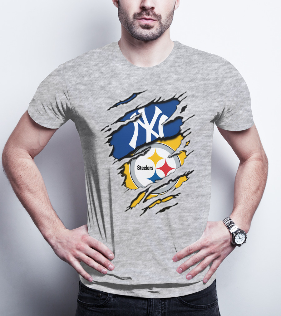 Steelers Yankees Torn Layered T-Shirt