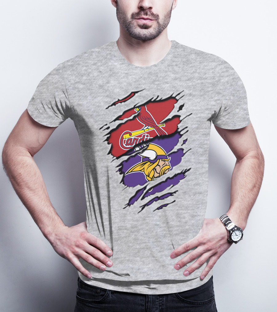 Minnesota Vikings And St. Louis Cardinals Crossover T-Shirt