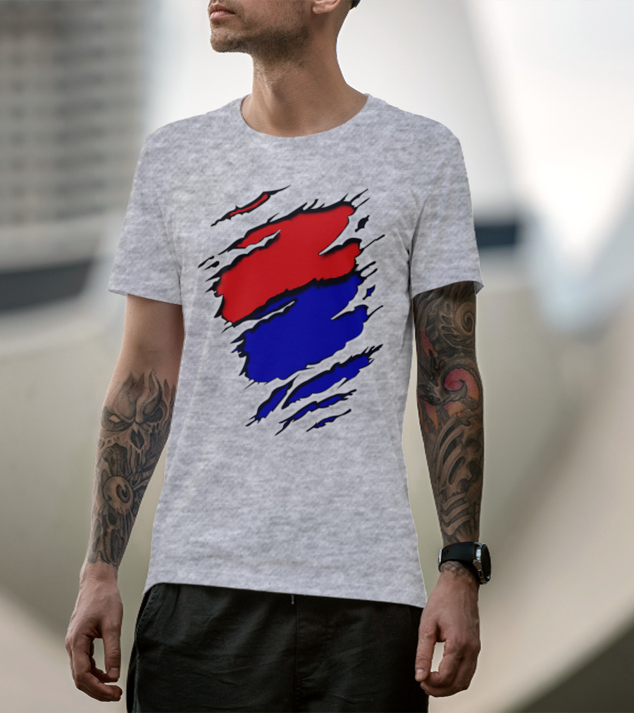 Buc Du Red Blue Claw Marks T-Shirt