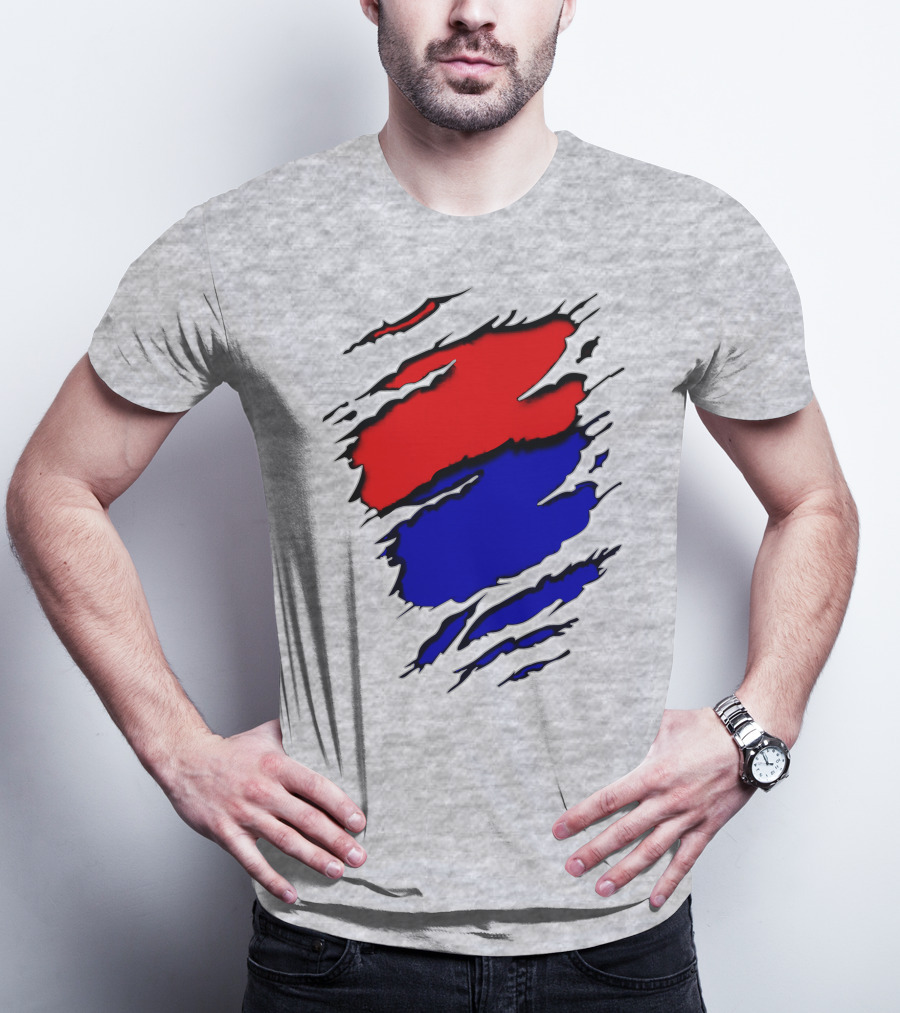 Buc Du Red Blue Claw Marks T-Shirt
