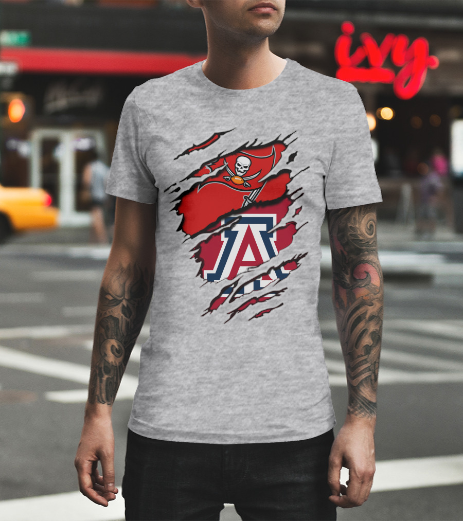 Buccaneers Arizona Wildcats Football Logo Crossover T-Shirt