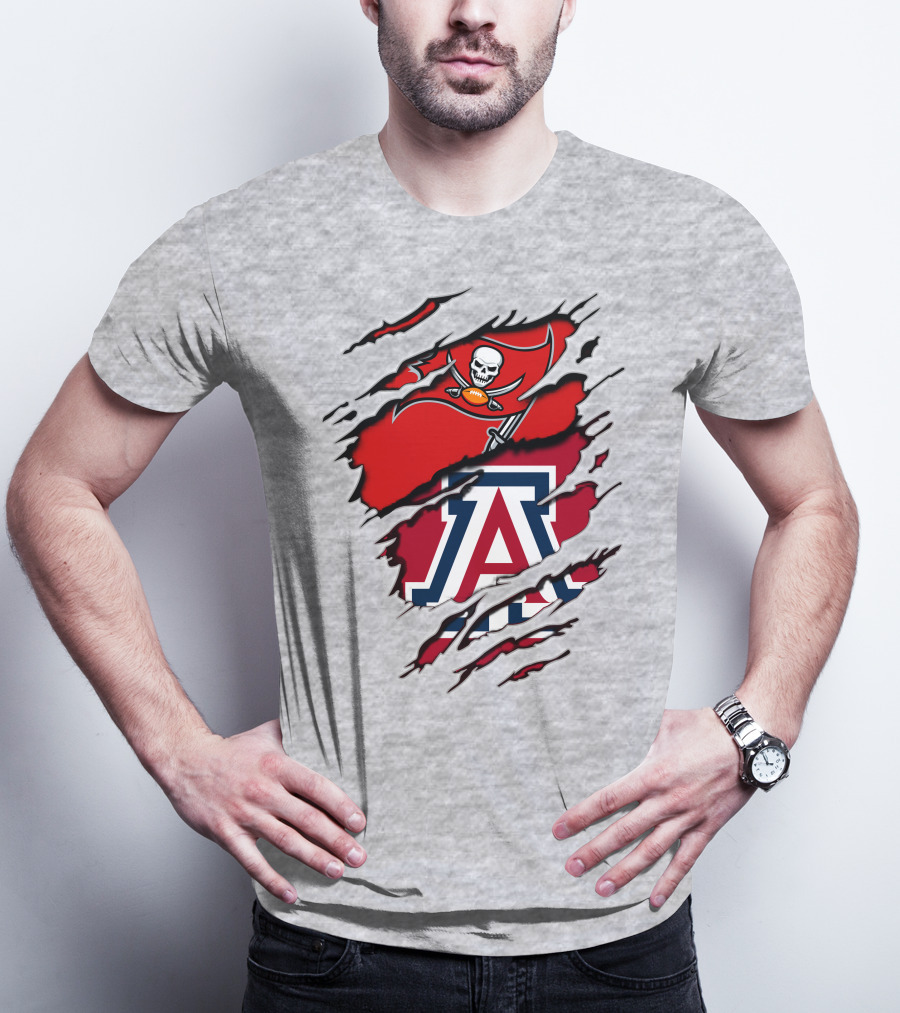 Buccaneers Arizona Wildcats Football Logo Crossover T-Shirt