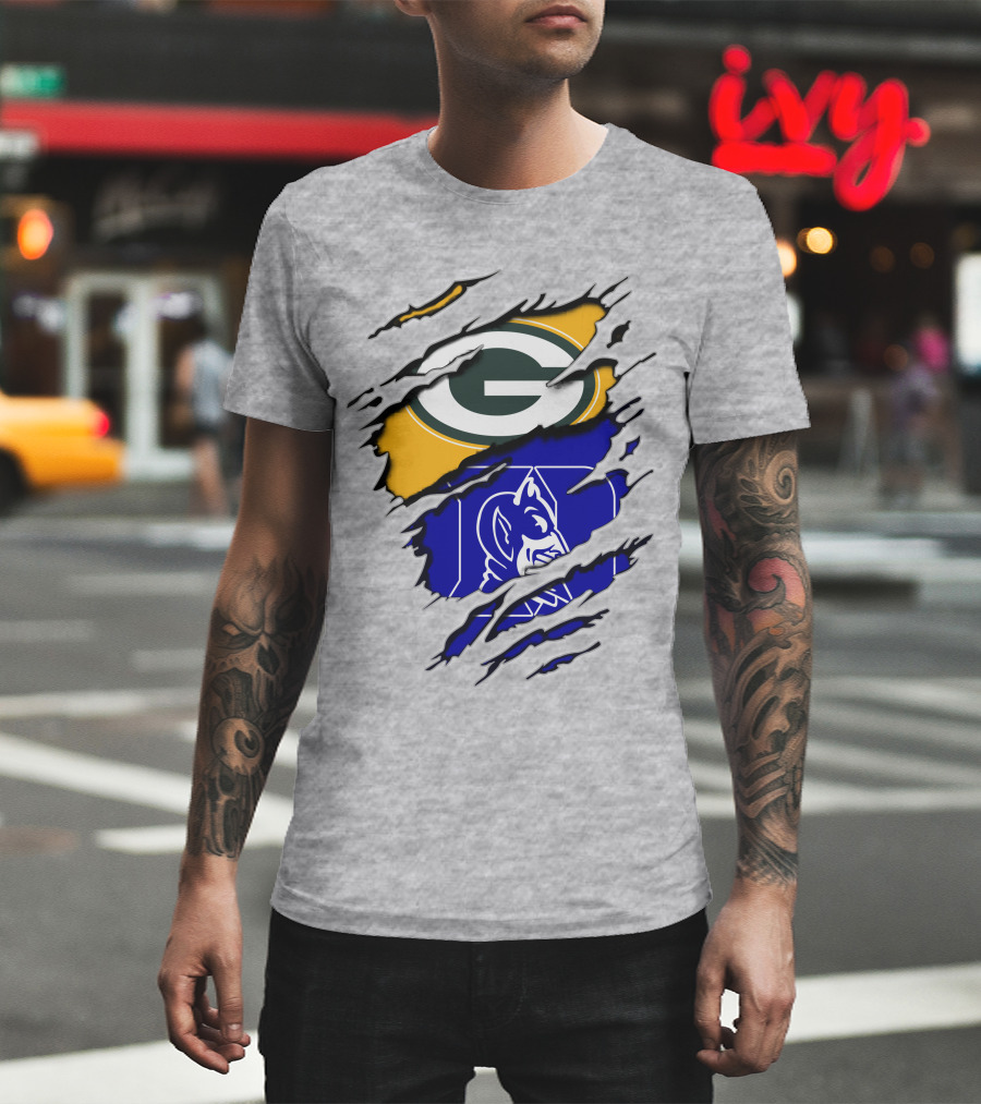 Green Bay Packers Duke Blue Devils Fusion T-Shirt