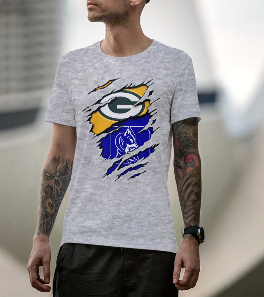 Green Bay Packers Duke Blue Devils Fusion T-Shirt