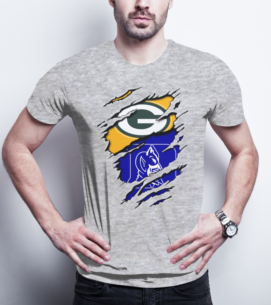 Green Bay Packers Duke Blue Devils Fusion T-Shirt