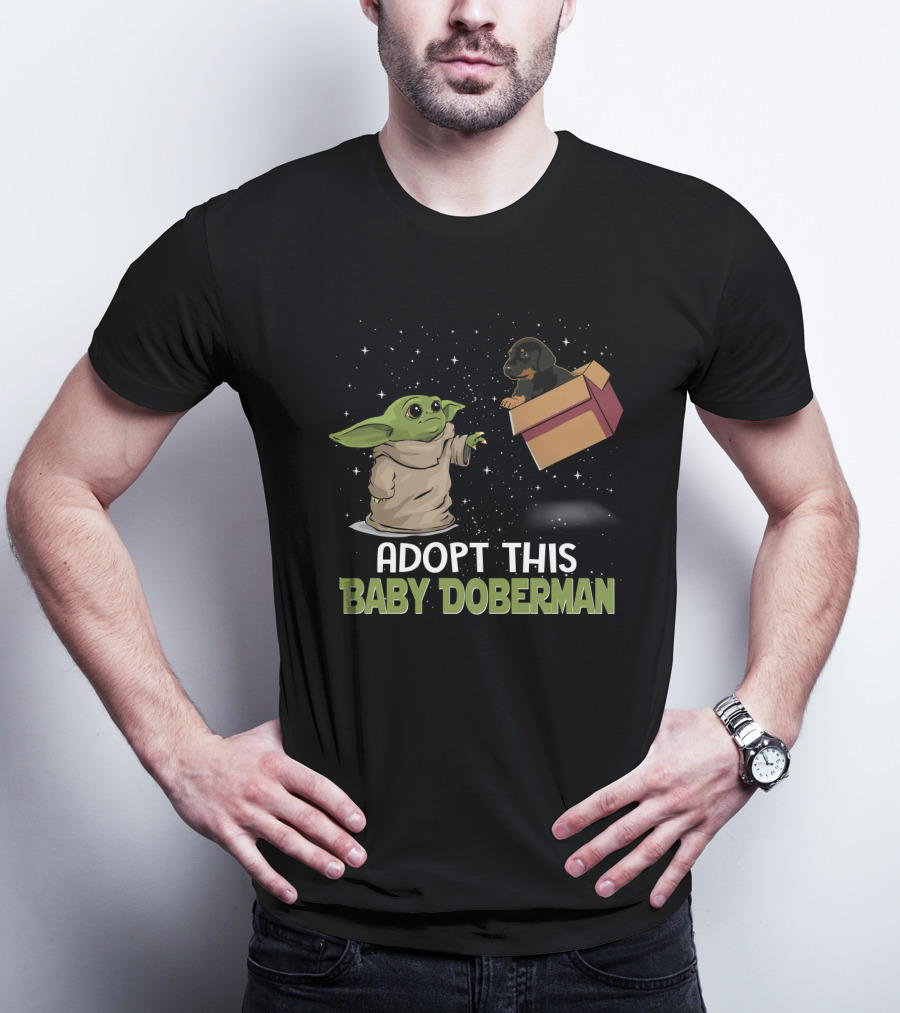 Adopt This Baby Doberman Baby Yoda Puppy Star Wars T-Shirt
