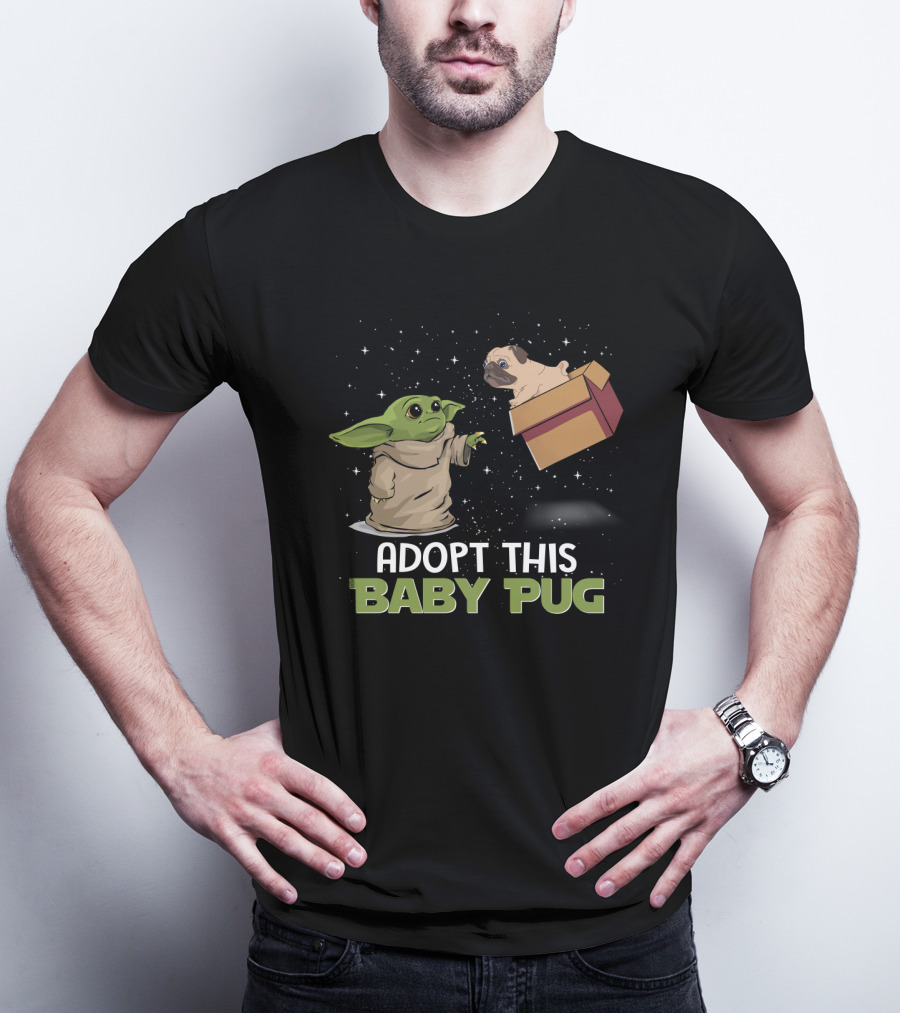 Adopt This Baby Pug Baby Yoda Floating Box T-Shirt