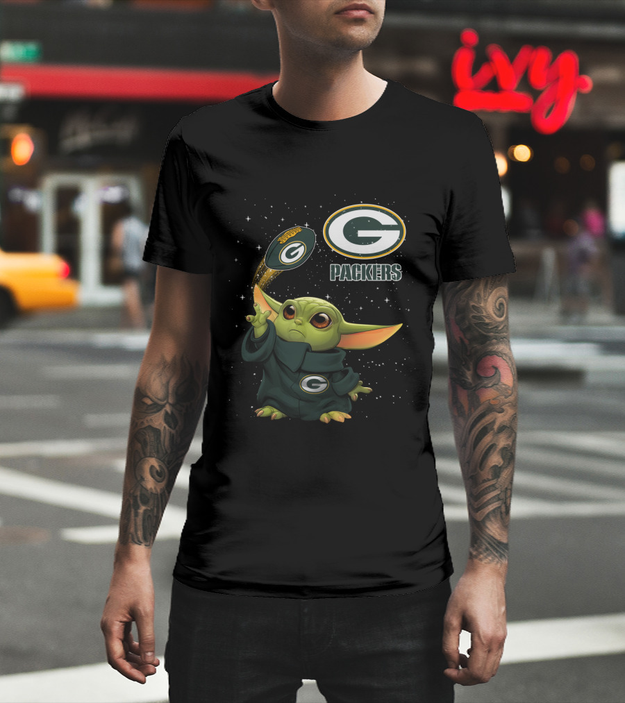 Baby Yoda Green Bay Packers Football Force G Packers T-Shirt