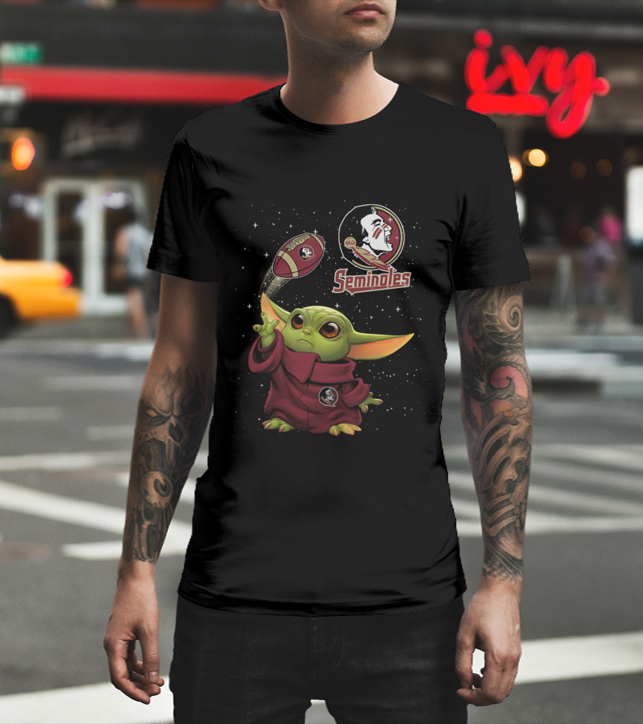 Baby Yoda Football Florida State Seminoles Magic T-Shirt