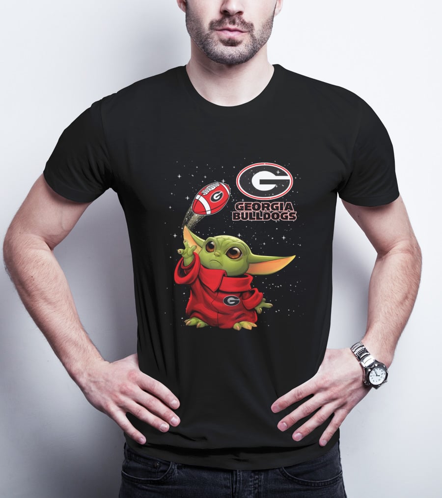 Baby Yoda Georgia Bulldogs Football Star Wars T-Shirt