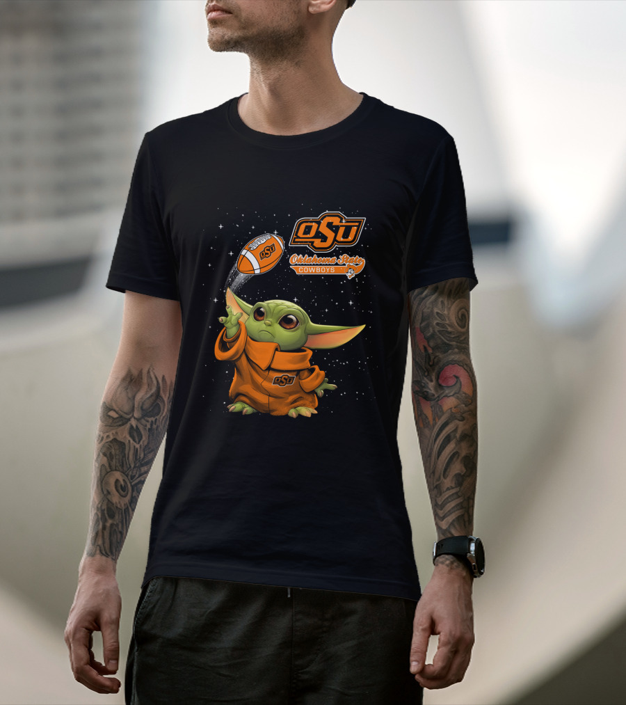 OSU Baby Yoda Oklahoma State Cowboys Football T-Shirt