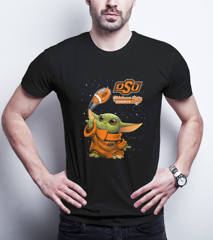 OSU Baby Yoda Oklahoma State Cowboys Football T-Shirt