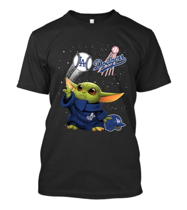 Baby Yoda Los Angeles Dodgers Baseball Force Use T-Shirt