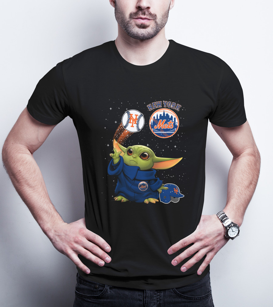 New York Mets Baby Yoda Baseball Star Wars Fans T-Shirt
