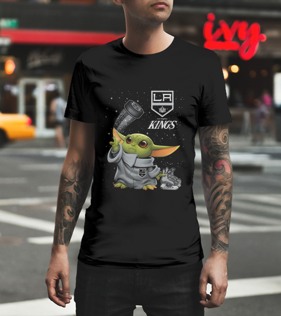 Baby Yoda LA Kings Los Angeles Hockey T-Shirt