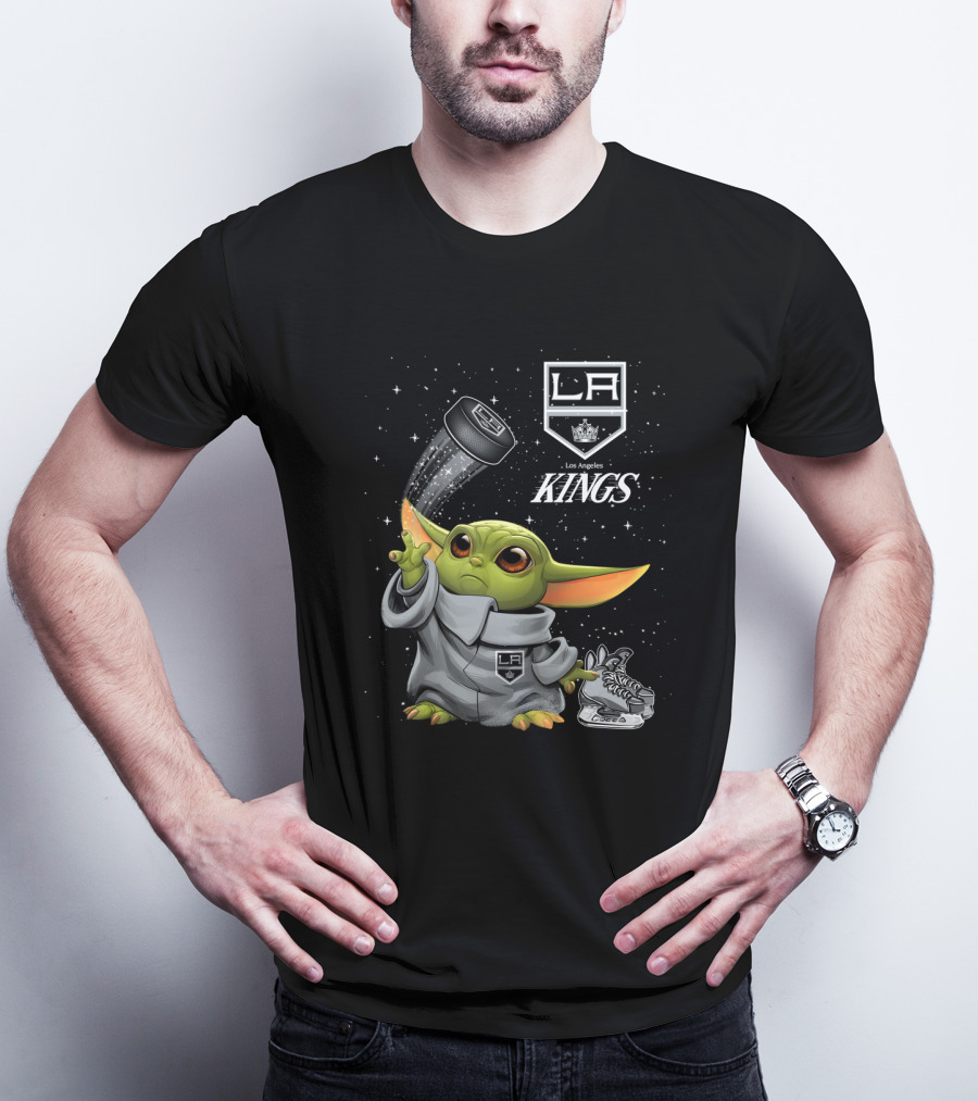 Baby Yoda LA Kings Los Angeles Hockey T-Shirt