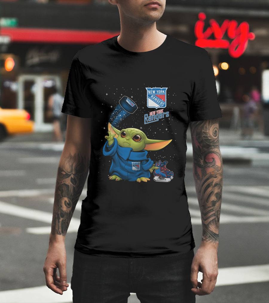 New York Rangers Baby Yoda Hockey Magic T-Shirt