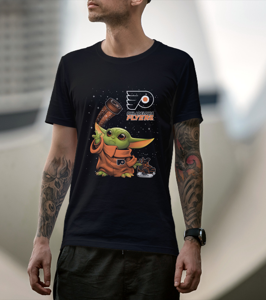 Philadelphia Flyers Baby Yoda Star Wars Hockey Fan T-Shirt