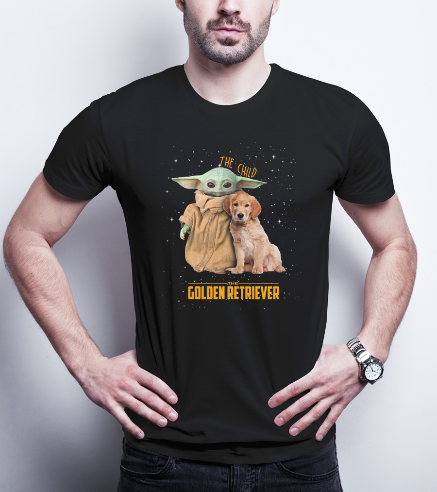 The Child Baby Yoda And Golden Retriever Star Wars Mashup T-Shirt