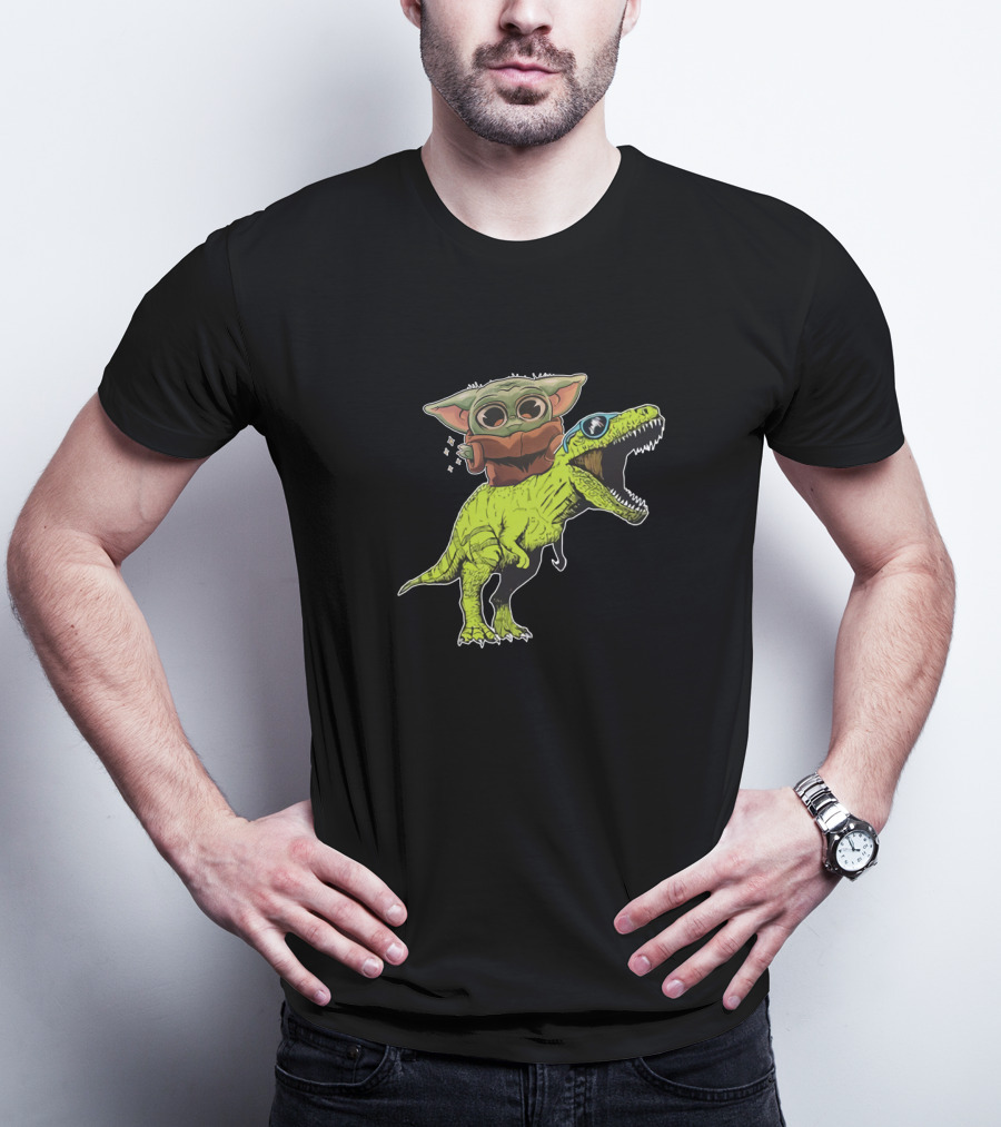 Dinosaur Baby Riding T-Rex T-Shirt