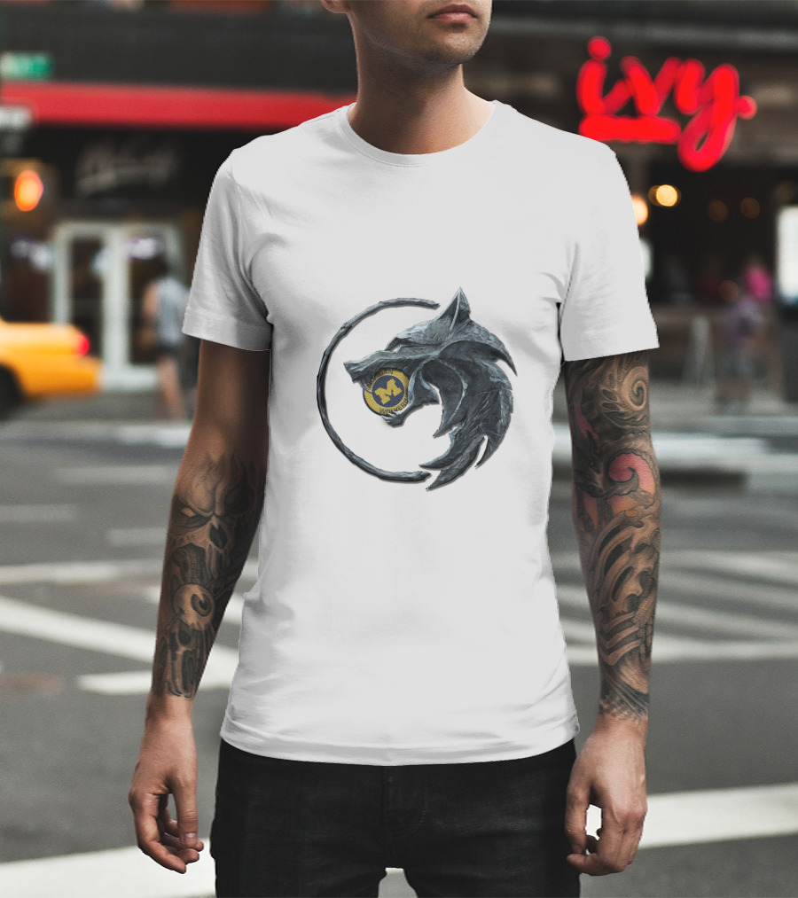 The Witcher Wolf School Emblem With Butterfly Badge T-Shirt