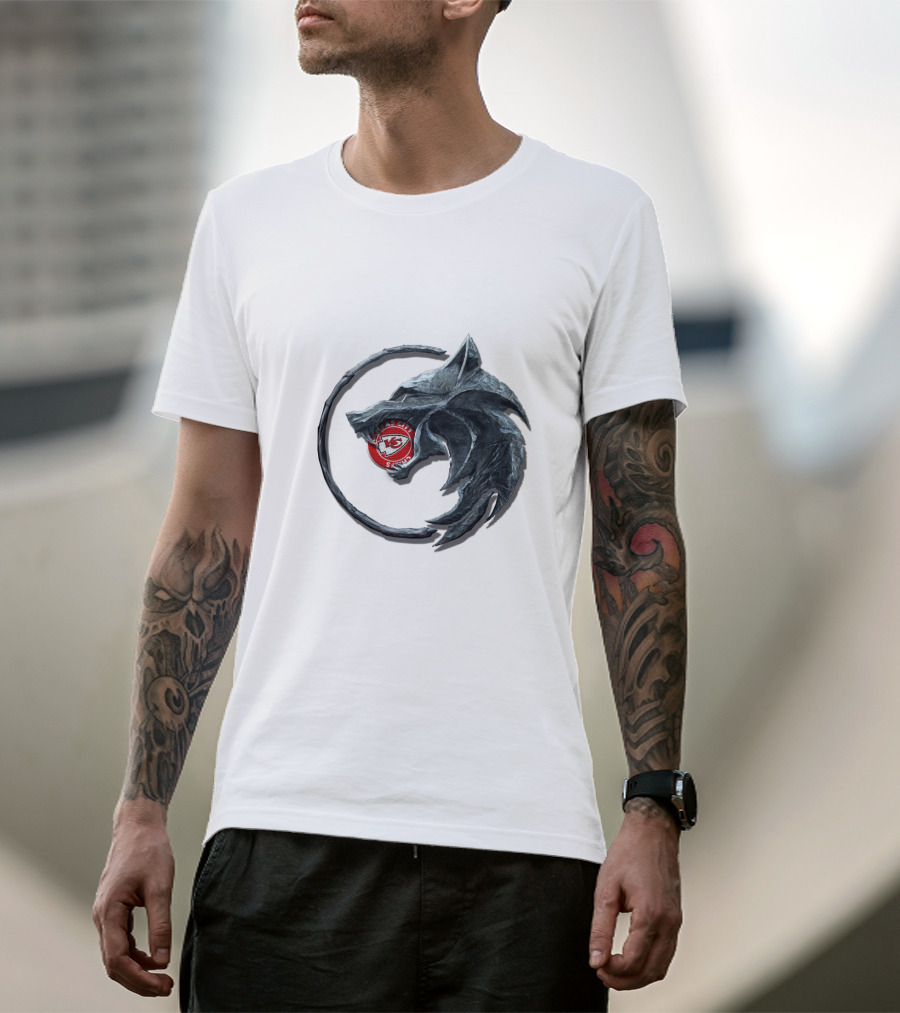 Kansas City Chiefs Wolf Emblem Nfl T-Shirt