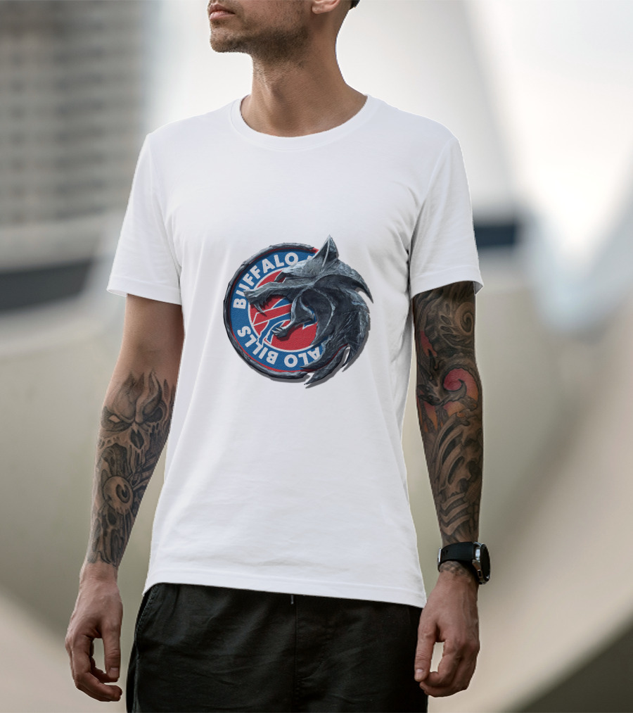 Buffalo Bills Wolf Emblem Crossover T-Shirt