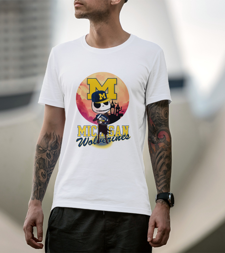 Michigan Wolverines Jack Skellington Halloween Anime T-Shirt