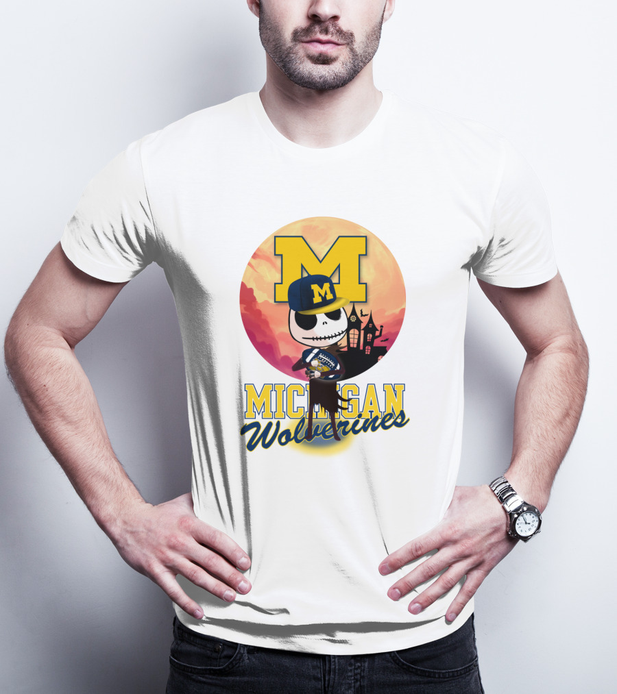Michigan Wolverines Jack Skellington Halloween Anime T-Shirt