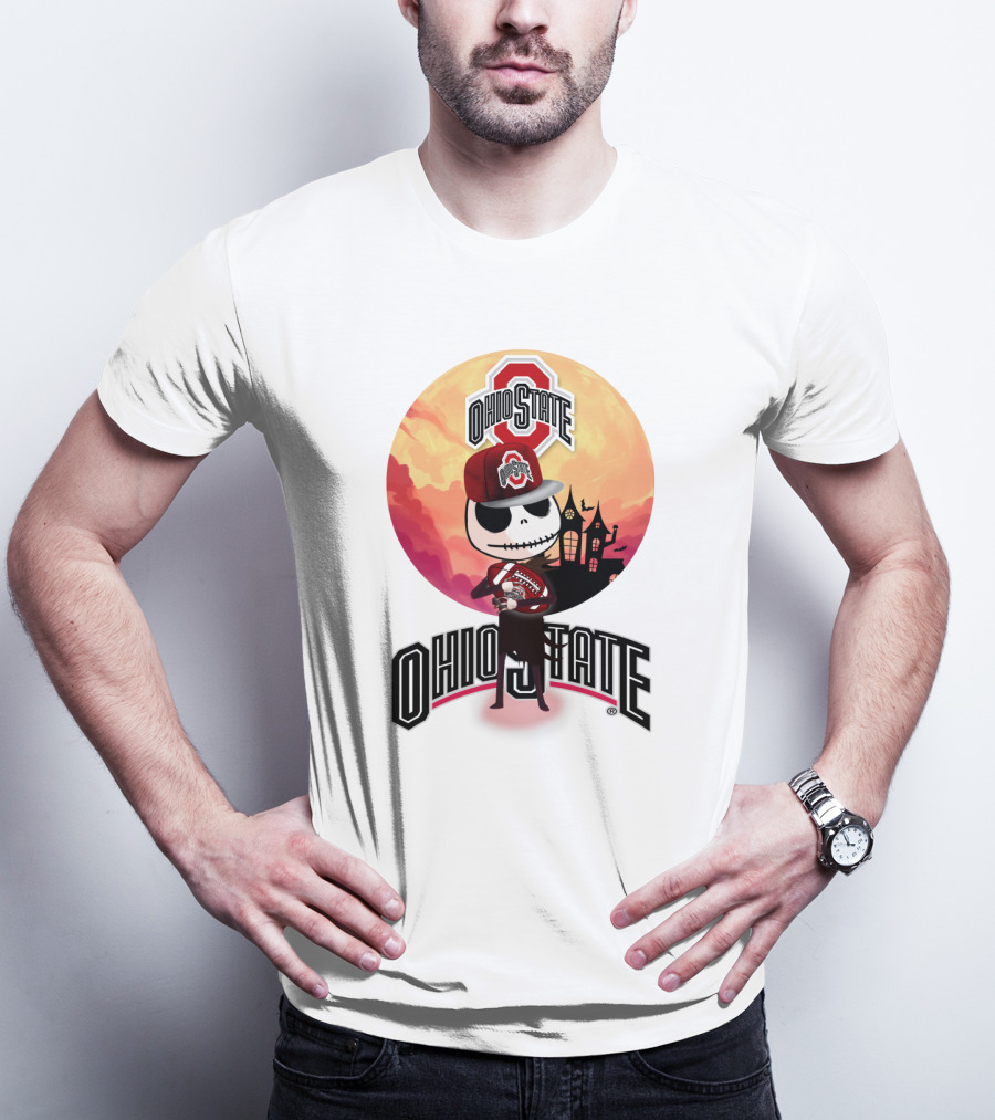Ohio State Skeleton Character With Hat And Scarf T-Shirt
