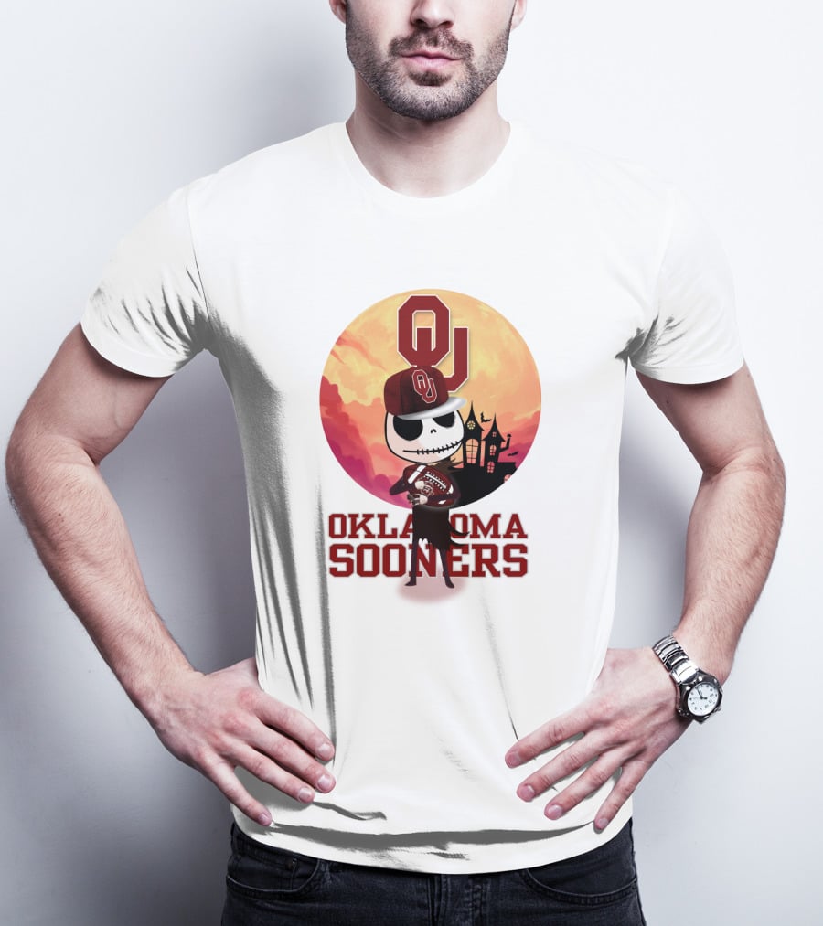 Oklahoma Sooners Jack Skellington Football Ou Halloween T-Shirt